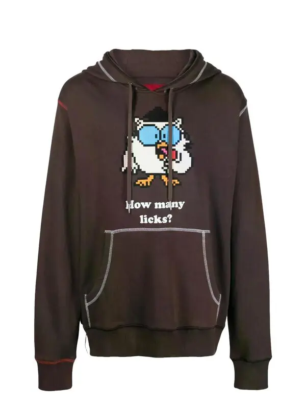 MOSTLY HEARD RARELY SEEN 8-BIT Graphic-print Cotton Hoodie - Brown