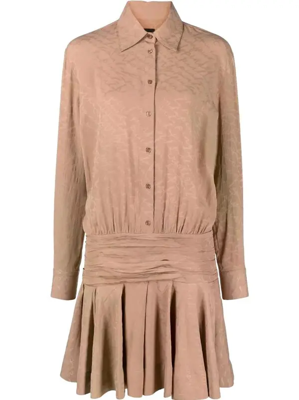 Pinko Arzach Logo-jacquard Shirtdress - Neutrals