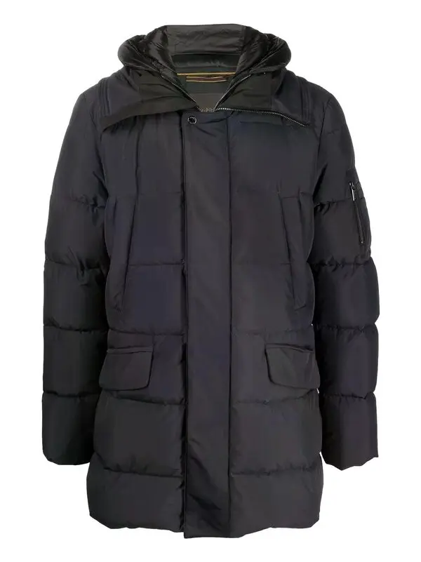 MOORER Long-sleeve Padded Coat - Blue