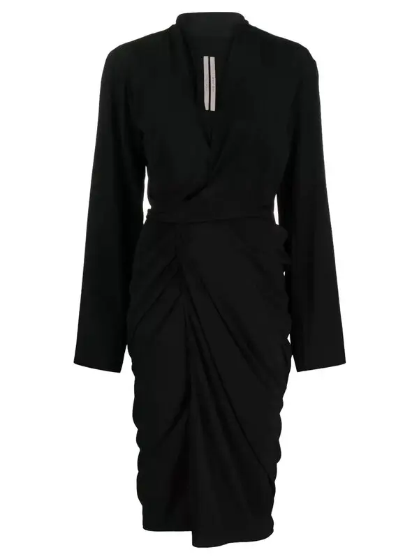 Rick Owens Side-tie Crepe Wrap Dress - Black