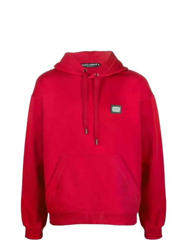 Dolce & Gabbana Cotton Logo Hoodie - Red