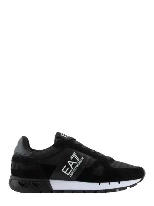 EA7 Logo-print Panelled Sneakers - Black