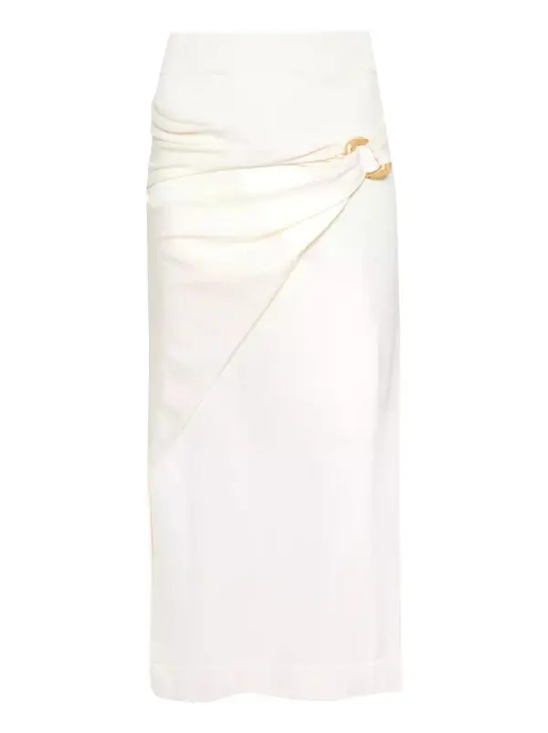 JIL SANDER A-line Fine-knit Midi Skirt - Neutrals