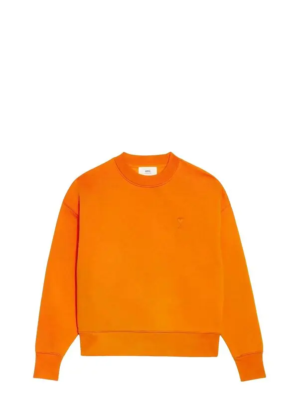 AMI Paris De Coeur Embroidered Sweatshirt - Orange