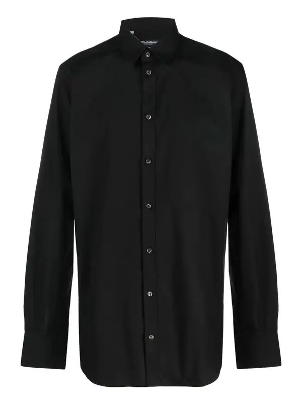 Dolce & Gabbana Long-sleeve Cotton-blend Shirt - Black