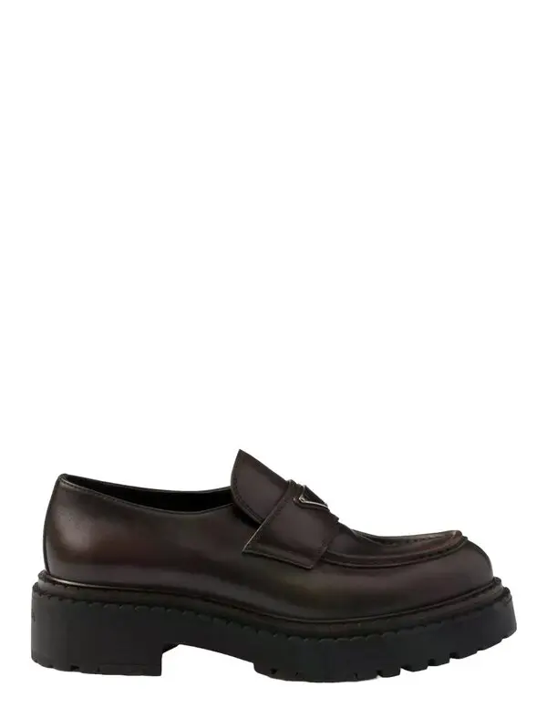 Prada Calf Leather Loafers - Brown