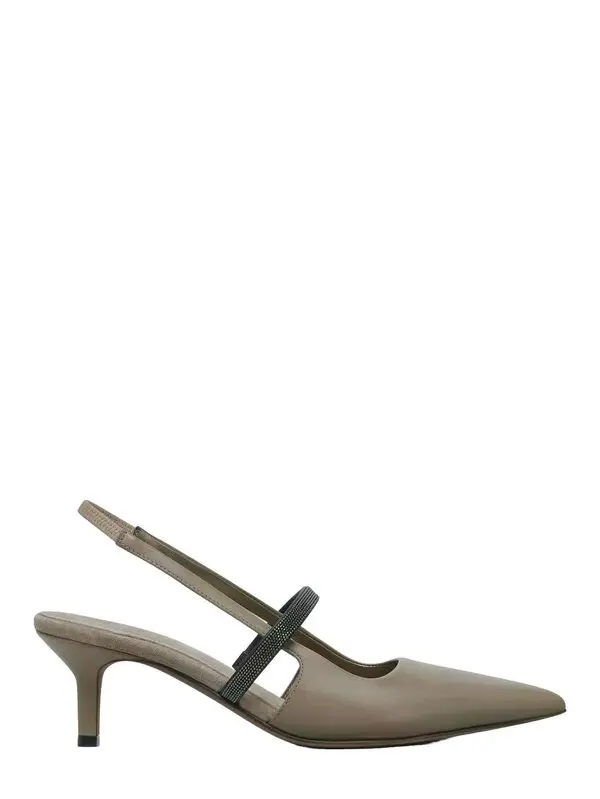 Brunello Cucinelli Monili-strap Slingback Pumps - Brown