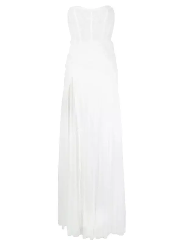 ANA RADU Corset-style Draped Maxi Dress - White