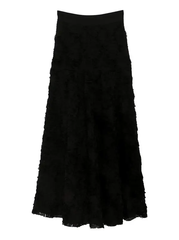 Maje Embroidered Tulle Maxi Skirt - Black