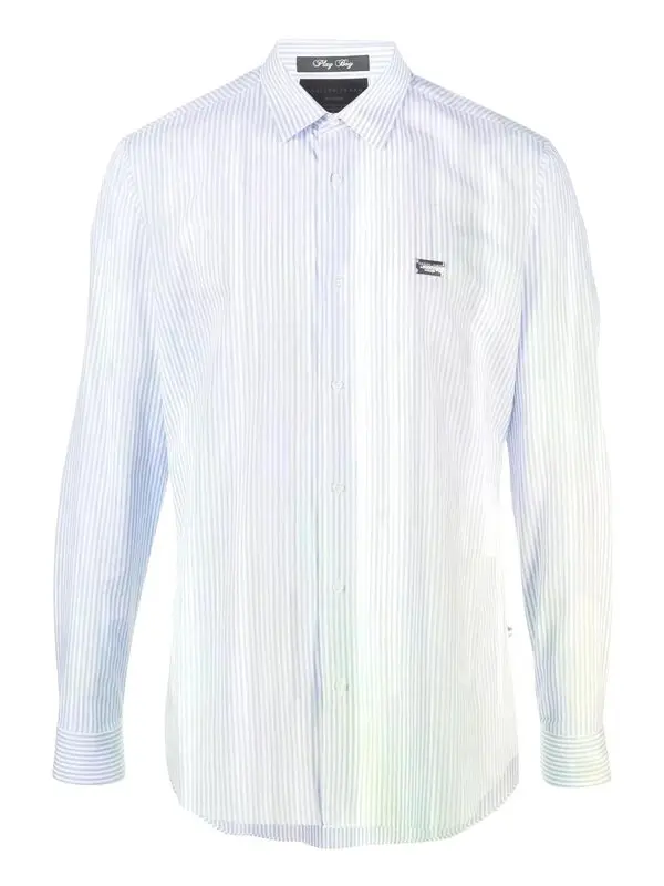 Philipp Plein Graphic-print Striped Shirt - Blue