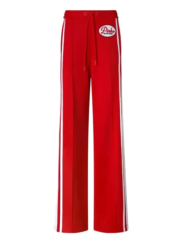 Pinko Logo Appliqué Track Shorts - Red