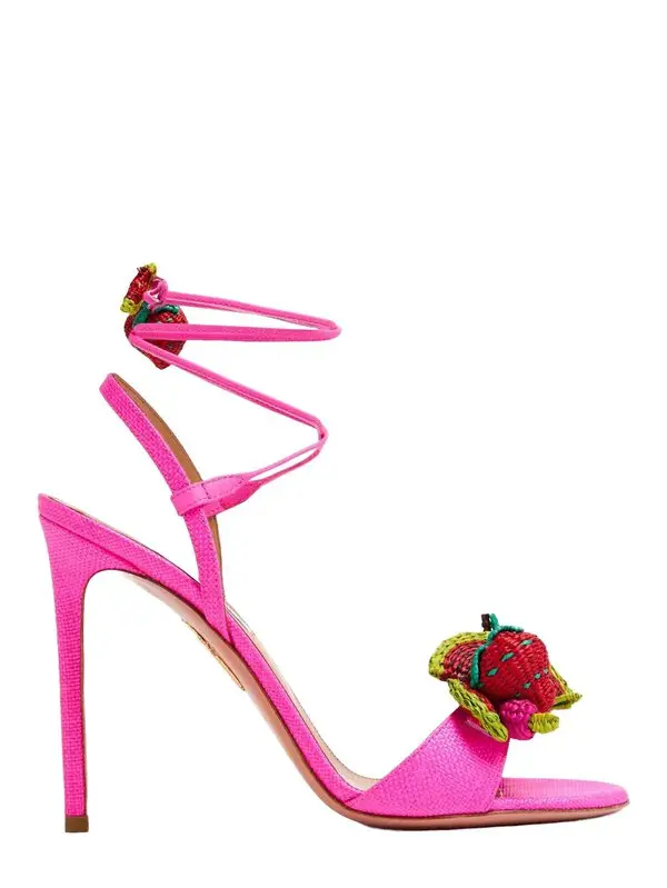 AQUAZZURA Strawberry Punch 105mm Leather Sandals - Pink