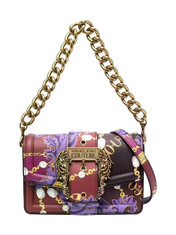 Versace Chain Couture Faux-leather Crossbody Bag - Red