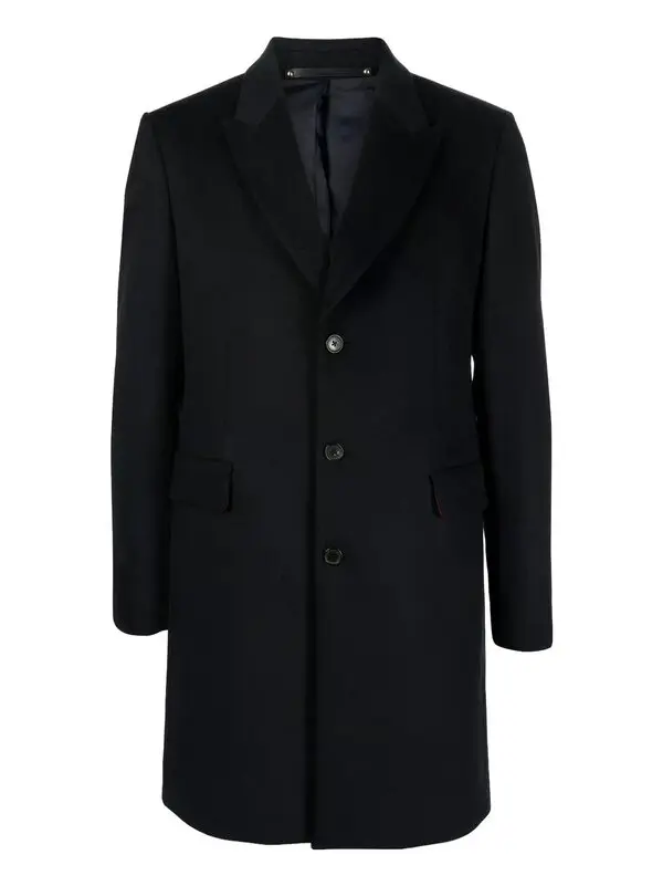 Paul Smith Single-breasted Wool-cashmere Coat - Blue