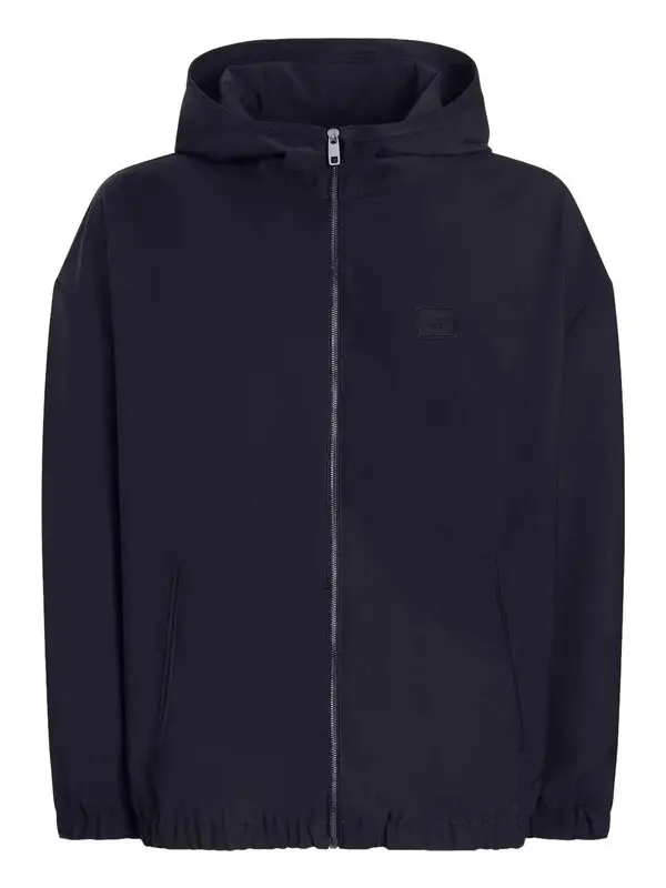 Dolce & Gabbana Logo-plaque Hooded Jacket - Blue