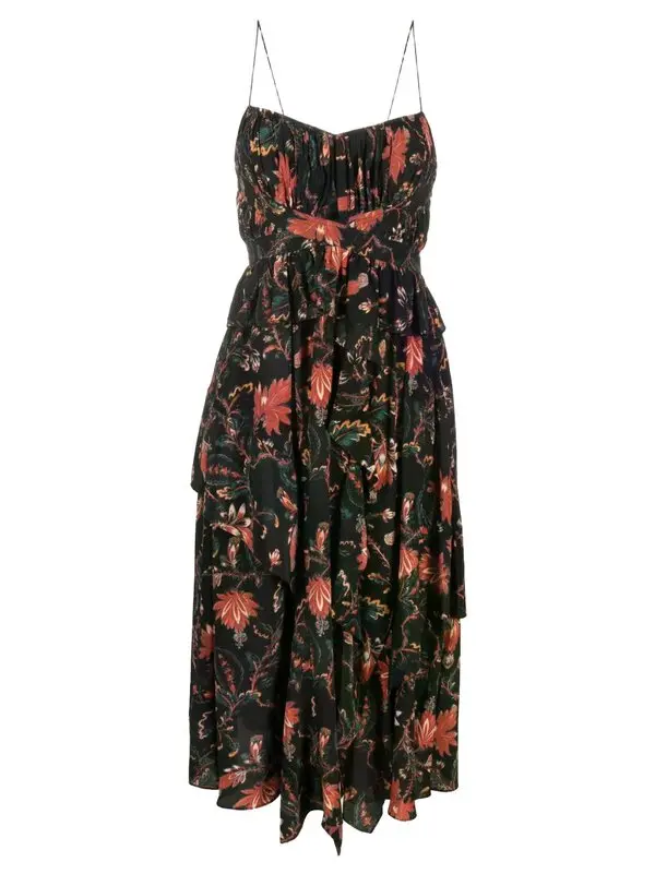 Ulla Johnson Renata Obsidian-print Silk Dress - Black