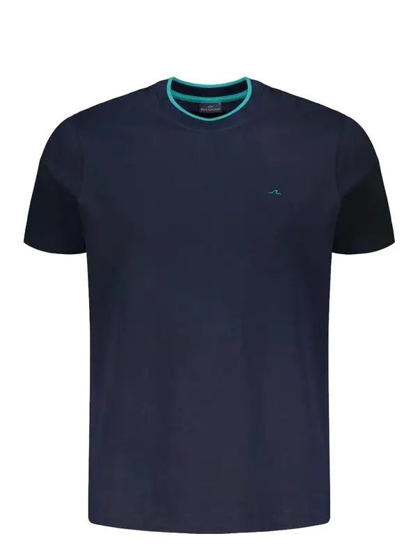 Paul & Shark Contrast-detail Cotton T-shirt - Blue