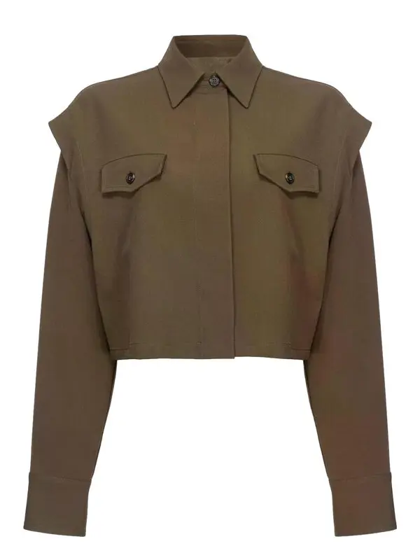 Pinko Fioriera Cropped Shirt - Brown