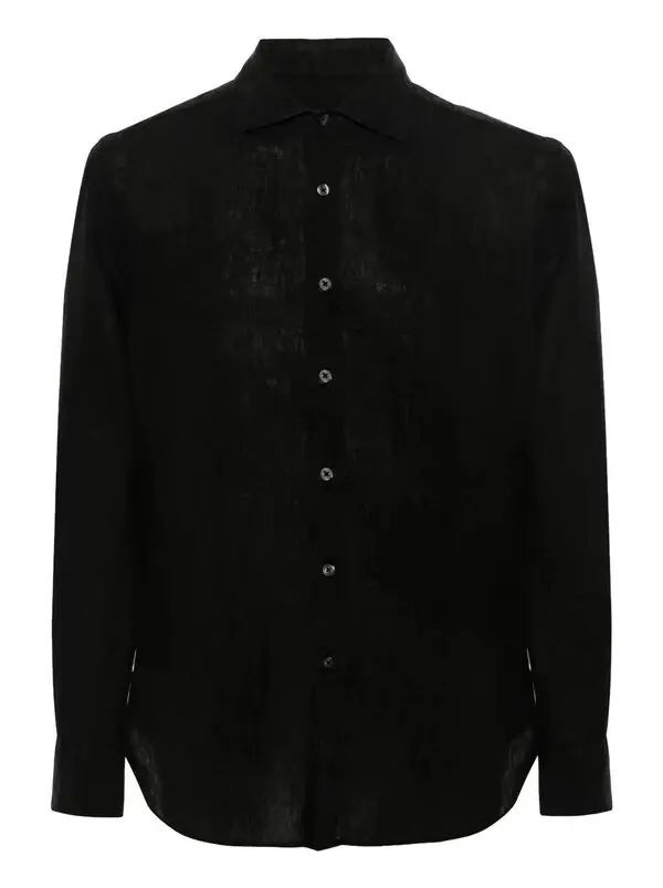120% Lino Button-up Shirt - Black