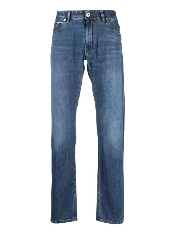 Brioni Straight-leg Cotton Trousers - Blue
