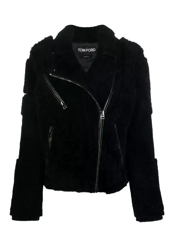TOM FORD Shearling Zipped Jacket - Black