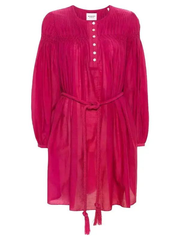 MARANT ETOILE Adeliani Pintuck-detail Dress - Pink