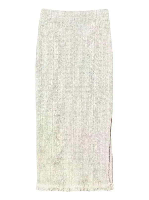 TWINSET Lurex-detail Jacquard Midi Skirt - Neutrals