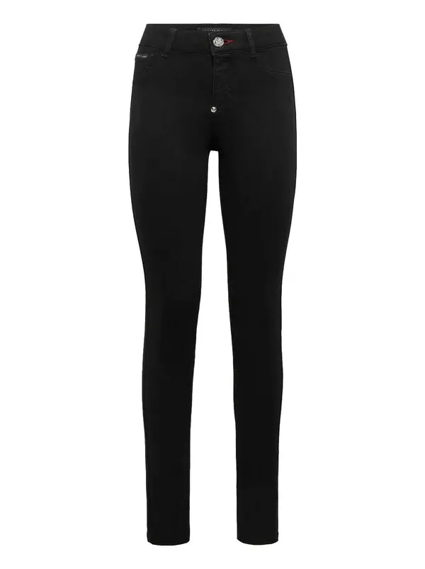 Philipp Plein Logo-plaque Skinny-cut Jeans - Black