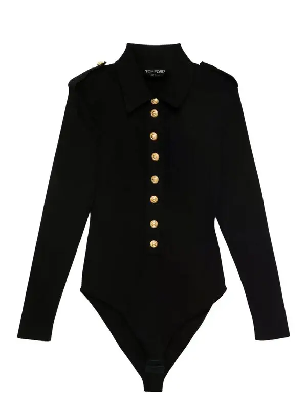 TOM FORD Ribbed Knit Bodysuit - Black