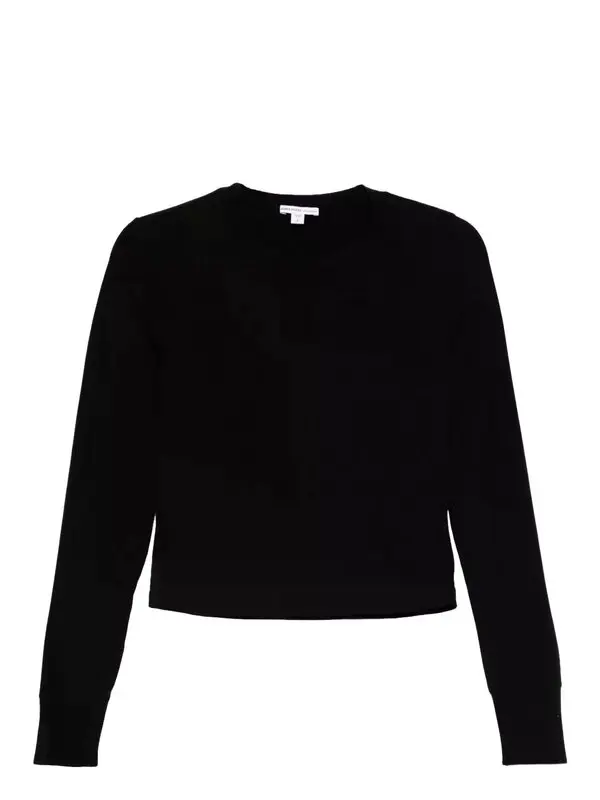 JAMES PERSE Cropped Long-sleeved T-shirt - Black