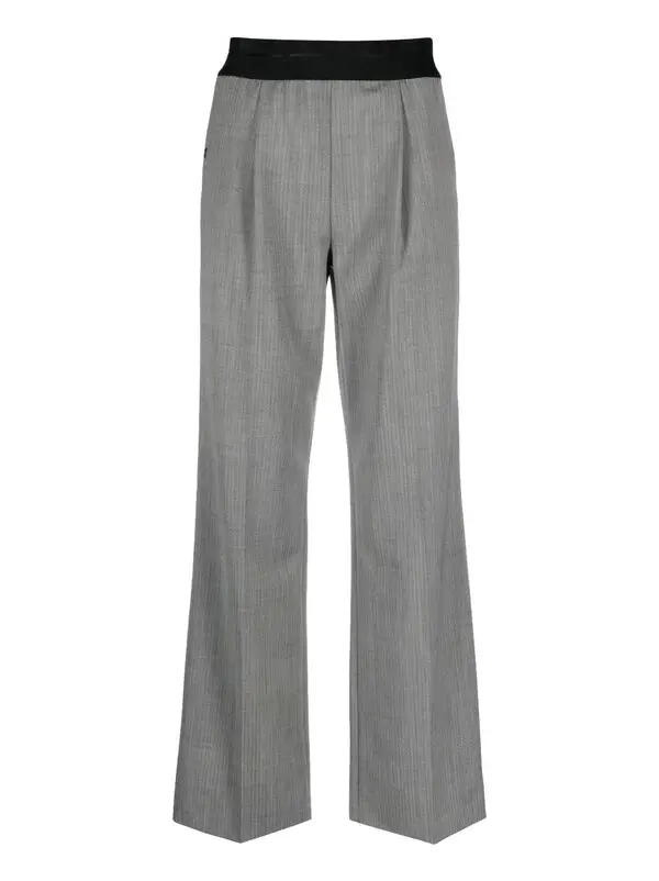Helmut Lang Herringbone Elasticated-waistband Trousers - Black