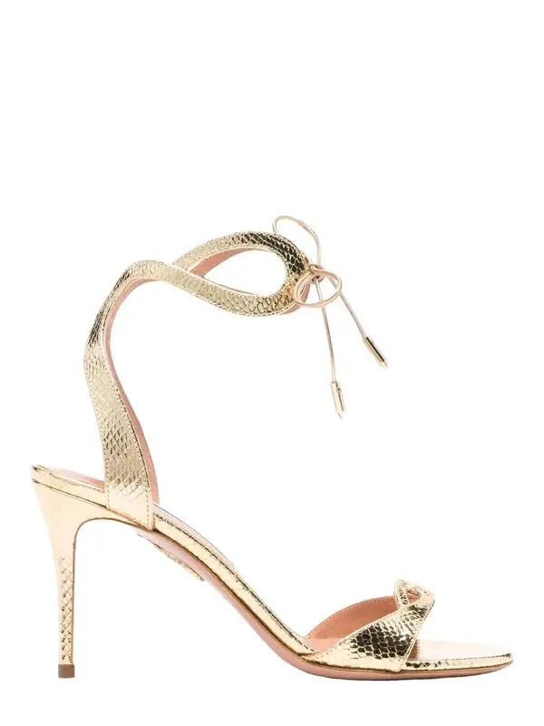 AQUAZZURA Tessa Leather Heeled Sandals - Gold
