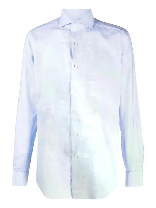 XACUS Cutaway-collar Organic Cotton Shirt - Blue