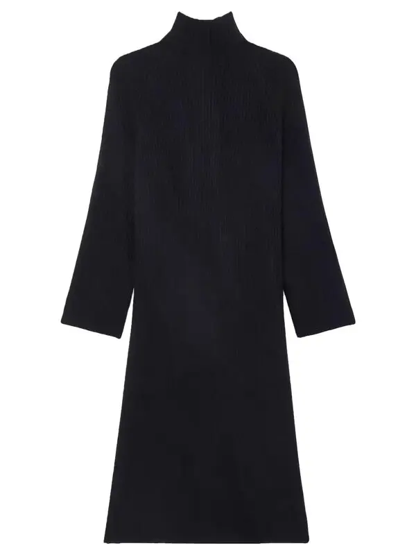 A.p.c. High-neck Ribbed Knit Midi Dress - Black