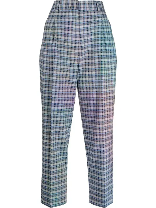 Paul Smith Check-pattern Cropped Trousers - Blue