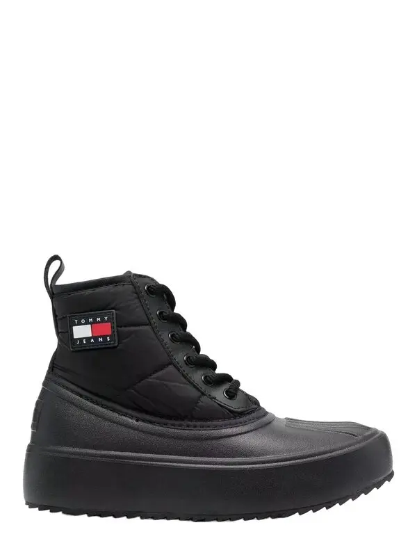 Tommy Hilfiger Oversized Rubber Sole Boots - Black