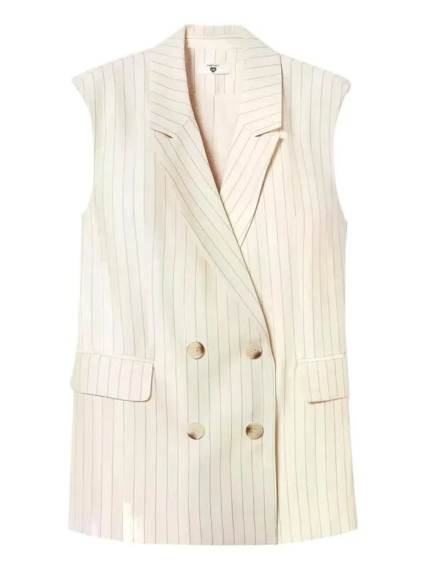 TWINSET Striped Double-breasted Waistcoat - Neutrals