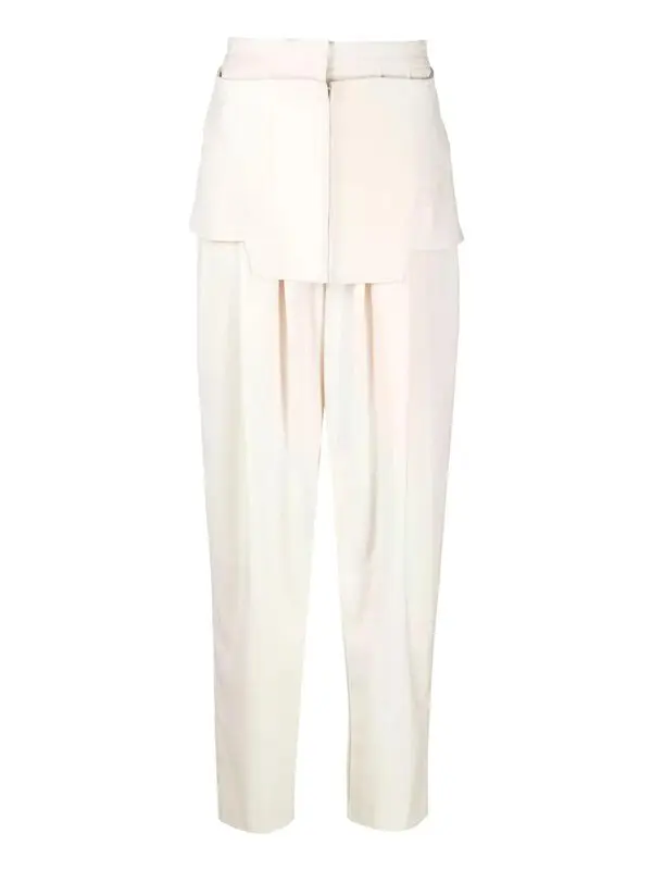 ANDREĀDAMO High-waist Layered Trousers - Neutrals