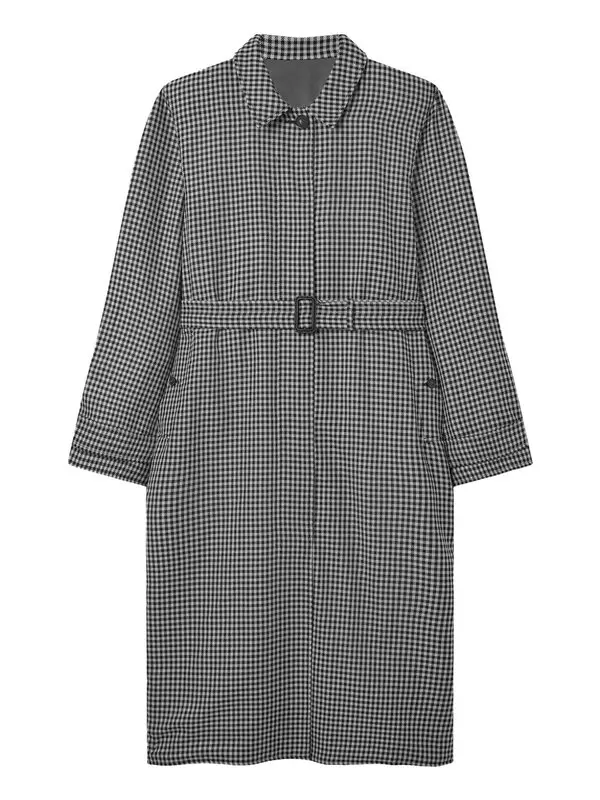 Stella McCartney Checked Reversible Car Coat - Black