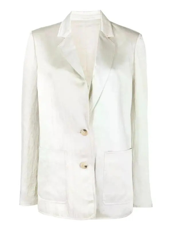Helmut Lang Notched-lapels Satin-finish Blazer - Neutrals
