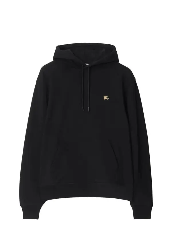 Burberry Knight Stamp Cotton Hoodie - Black