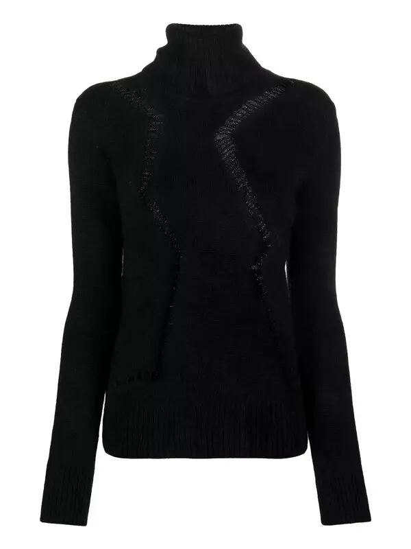 Saint Laurent Cut-out Roll-neck Jumper - Black