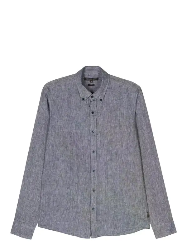 Michael Kors Slub-texture Linen Shirt - Grey