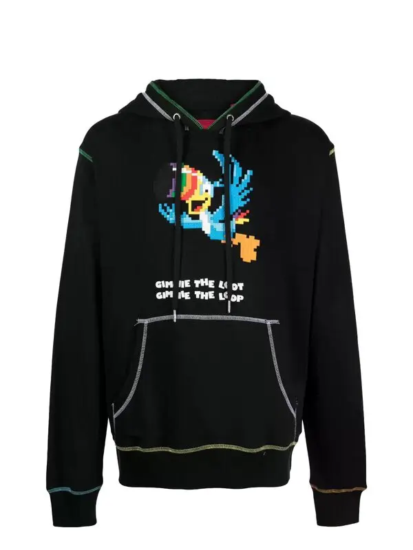 MOSTLY HEARD RARELY SEEN 8-BIT Graphic-print Cotton Hoodie - Black