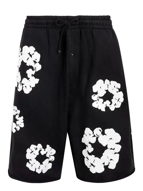 DENIM TEARS The Cotton Wreath Shorts - Black