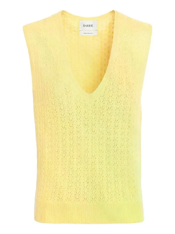 BARRIE V-neck Cashmere Top - Yellow
