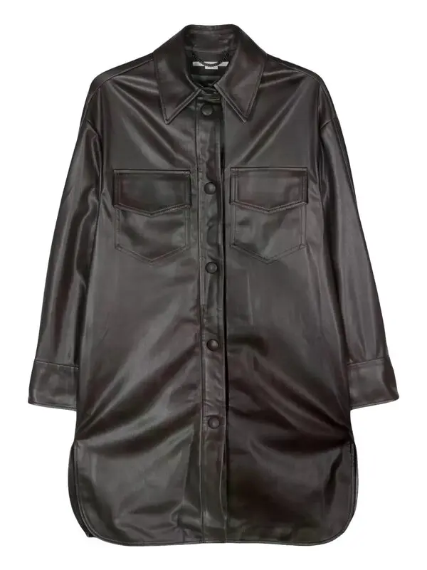 Stella McCartney Faux-leather Overshirt - Brown