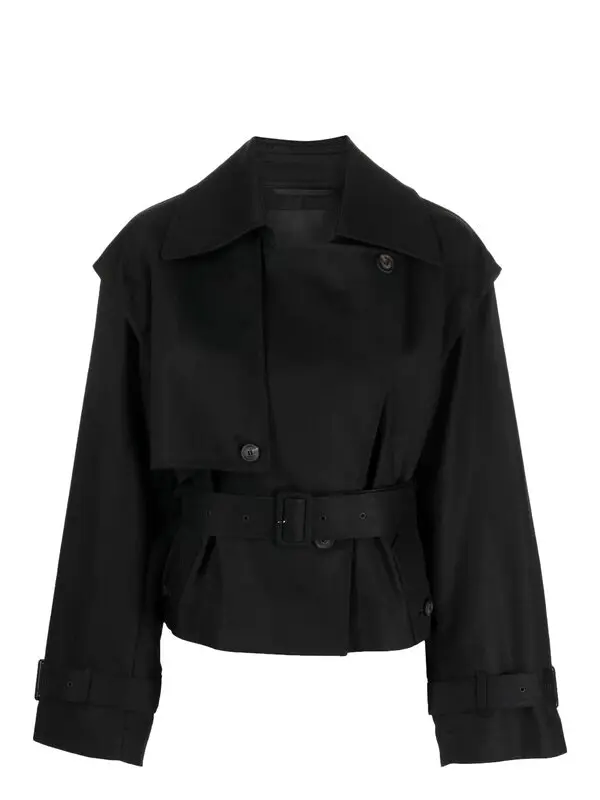 JNBY Open-back Cropped Trench Coat - Black