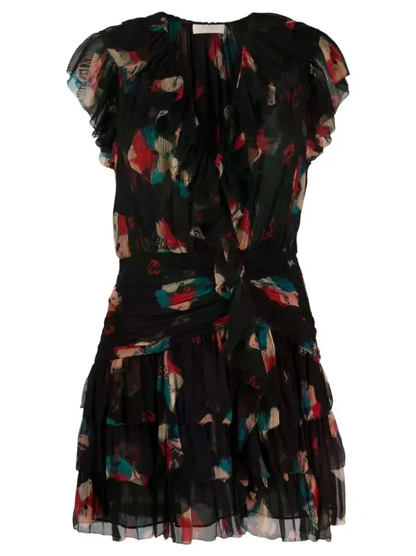 Ulla Johnson Zina Graphic-print Mini Dress - Black