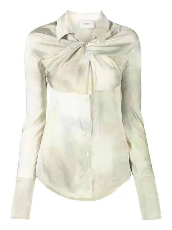 Coperni Gradient-effect Twist-detail Shirt - Neutrals